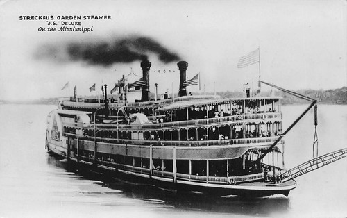 "J. S." Deluxe Streckfus Garden Steamer Ship Ferry Real Photo Postcard ...