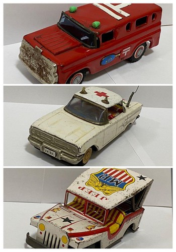 Tin car Marusan ICHIKO Antique car 3-piece set | eBay