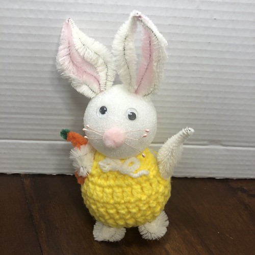Vintage EASTER Kitsch BUNNY Chenille Stem Foam Crochet Pipe Cleaner 7.5 ...