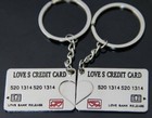 Lovers Credit Card Couple Keyrings Set Silver Metal Puzzle Keyrings Key ...