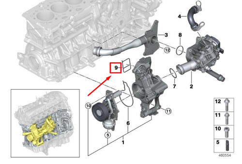 NEUF BMW X4 F26 ENGINE WATER PUMPING PLATE GASKET 11518632586 8632586 ...