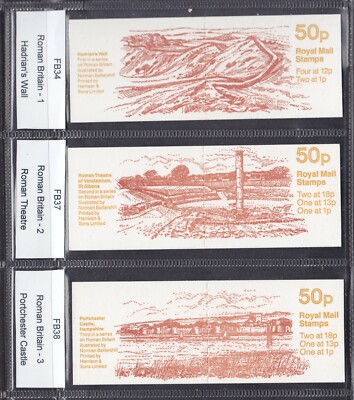 1986-87 ROMAN BRITAIN SERIES 50p FOLDED BOOKLETS FB34,FB37-38 SOLD ...