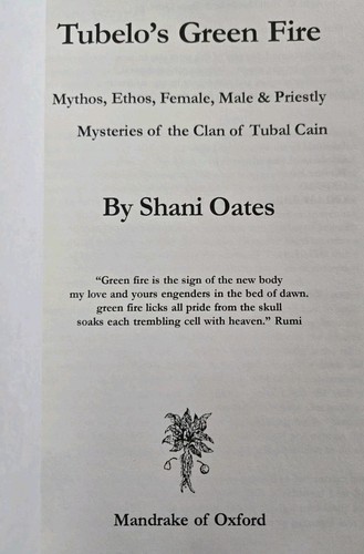 Tubelo's Green Fire Clan Of Tubal Cain By Shani Oates 1st Ed 2010 | eBay
