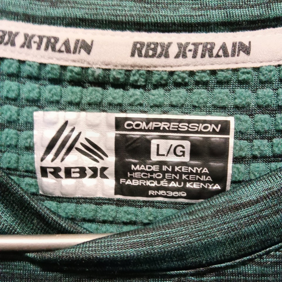 RBX Active Men's Long Sleeve Crew Neck Shirt - Green - Size Large ...