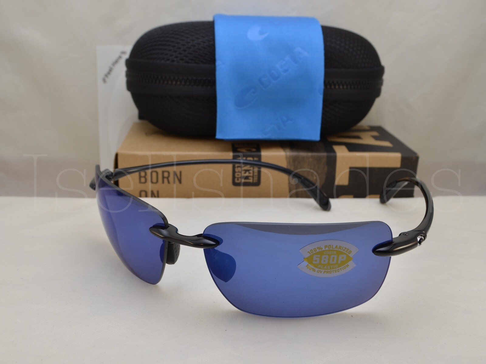 Costa Del Mar GULF SHORE (GSH 11 OBMP) Shiny Black with Blue Mirror ...