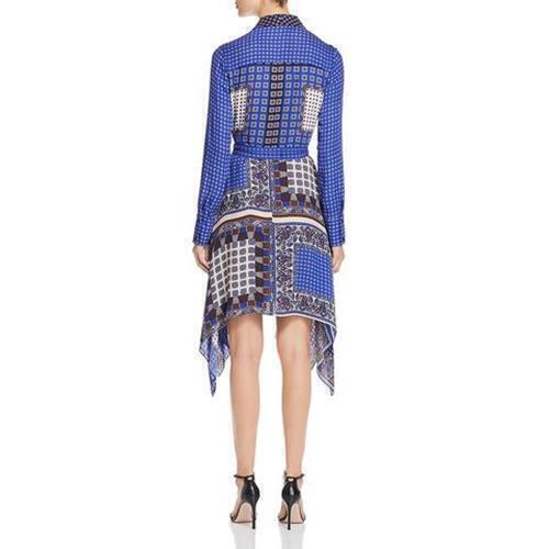 Elie Tahari Dress Roxanne Button Down Handkerchief Hem Shirtdress 4 NEW ...