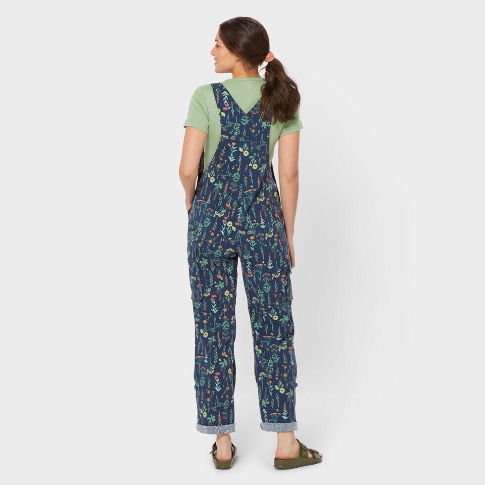 Women's Heirloom Gardening Bib Overalls, Navy Wildflowers & Bees | eBay