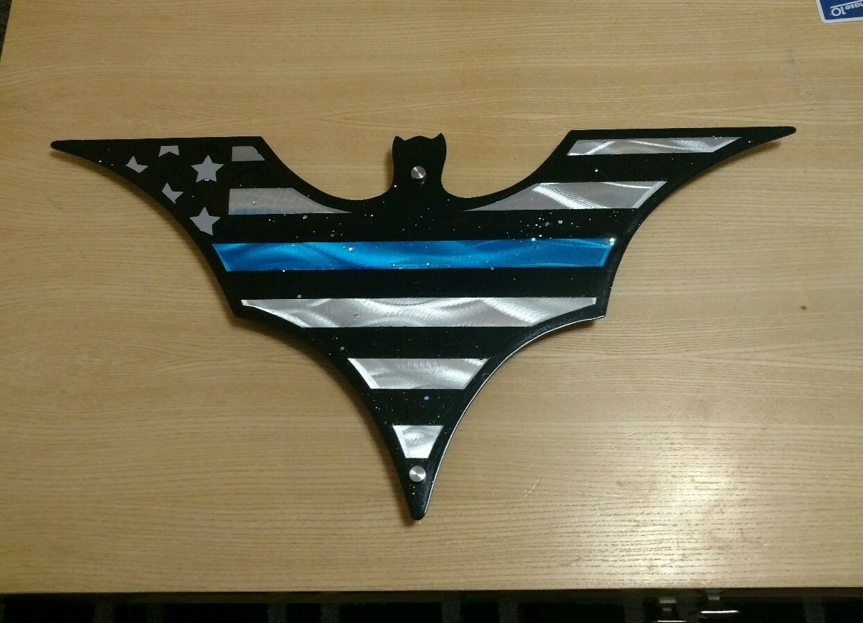 Metal wall art American Flag batman wall decor thin blue line outdoor ...