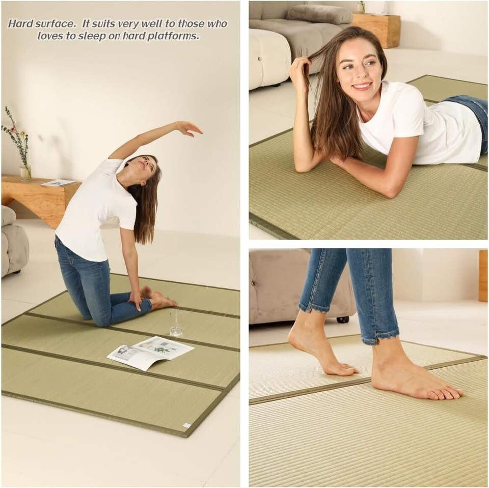 Tatami Mat Rush Grass Tatami Mattress Japanese Traditional Foldable ...