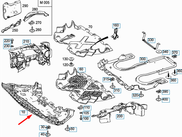 OEM Mercedes-Benz S-class W222 Engine Undercover A2225201923 Genuine ...