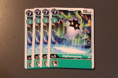 Digimon TCG (2020) - BT11-053 - 4x Digitamamon - Green - Common | eBay UK