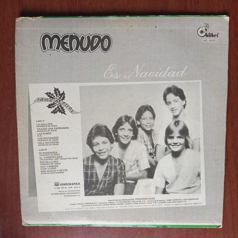 Menudo Es Navidad [1980] Vinyl LP Electronic Latin Pop Ballad ...