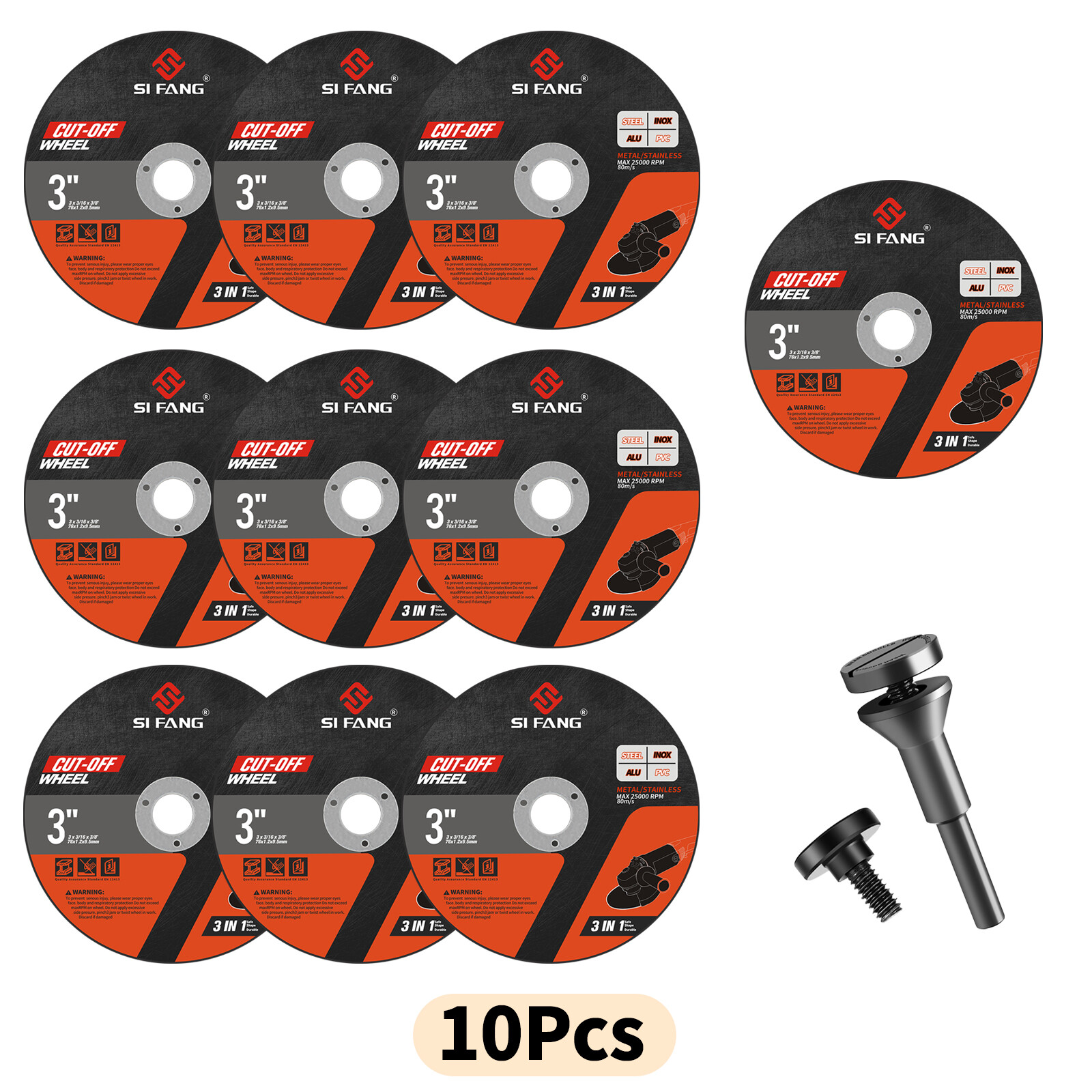 3 Inch Cut-Off Wheel Circular Saw Blade With 1/4" Shank Mandrel For ...