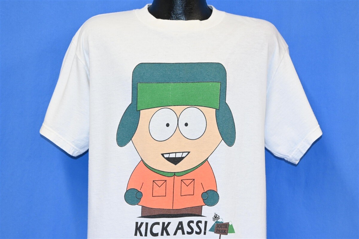 vintage 90s SOUTH PARK KYLE KICK A** WHITE COTTON COM… - Gem