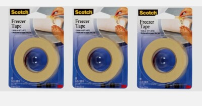 3 Scotch FREEZER TAPE Holds At -40°F Moisture-Resistant Paper Film Foil ...