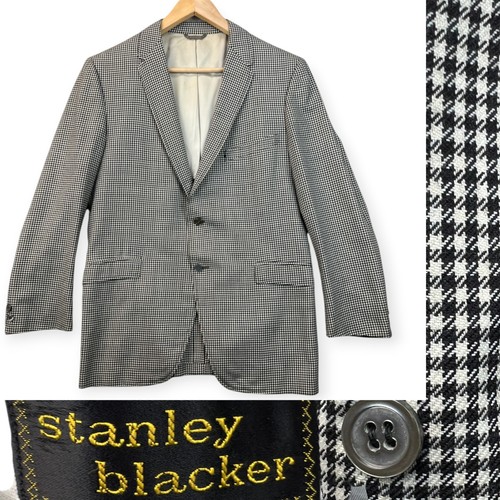 Vintage STANLEY BLACKER Mens Houndstooth Sport Coat Blazer Jacket 100% ...