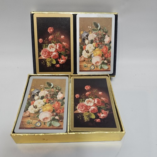 Vintage Congress Playing Cards Rose Back Gold Silver Double Decks Nice ...