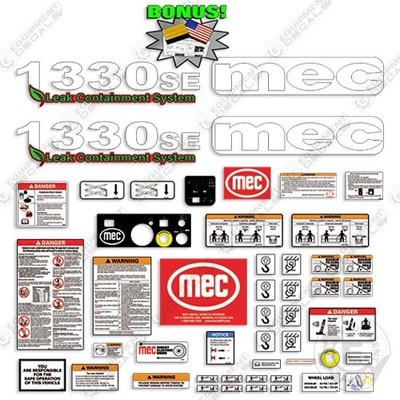 MEC 1330SE Decal Kit Scissor Lift Replacement Stickers - 7YR 3M Vinyl ...