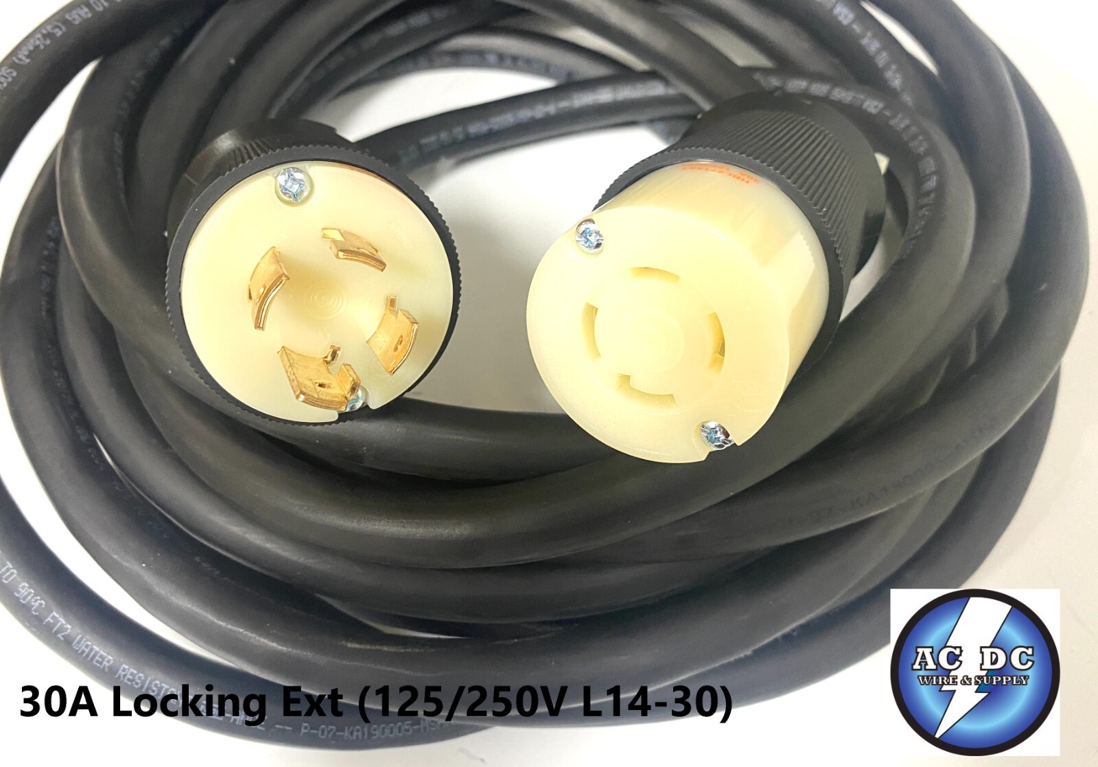30 AMP ENTERTAINMENT CABLE GENERATOR POWER CABLE L14-30 125/250V SO 10/ ...
