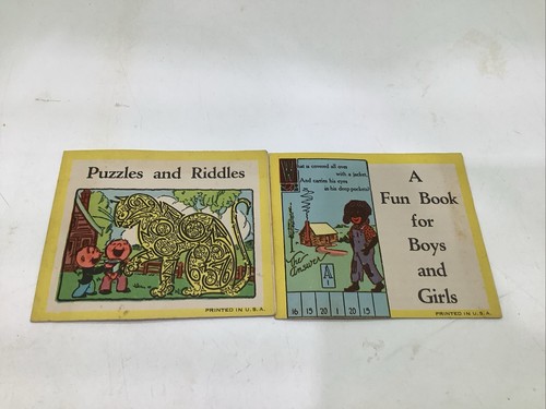 2 Children’s Story Booklets Riddles Puzzles Fun Book 1940’s | eBay