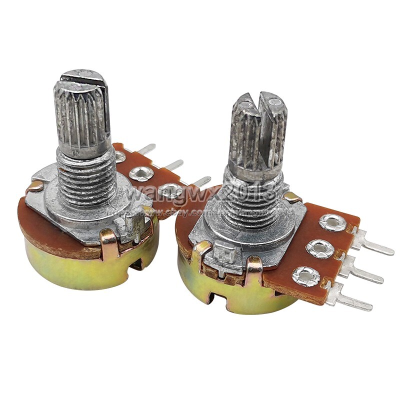 10pcs 20K ohm B20K Knurled Shaft Linear Rotary Taper Potentiometer ...