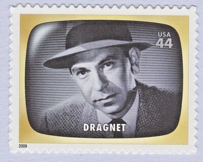 DRAGNET STAMP 2009 TV EARLY MEMORIES POLICE DETECTIVE JACK WEBB SGT JOE ...