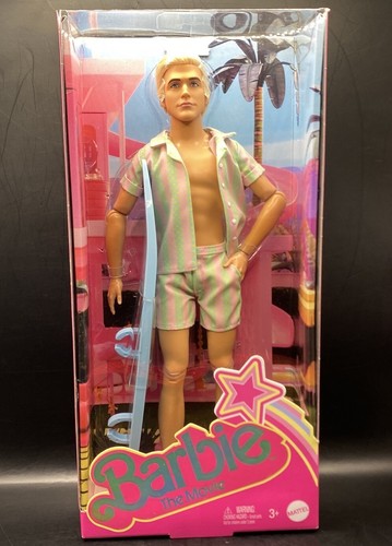 Barbie The Movie Ken Doll Surfing Set Beach Look with Surf Board NEW IN ...