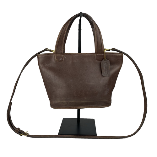 Vintage Coach Bleecker Brown Made in USA Double Handle Tote Bag Purse ...