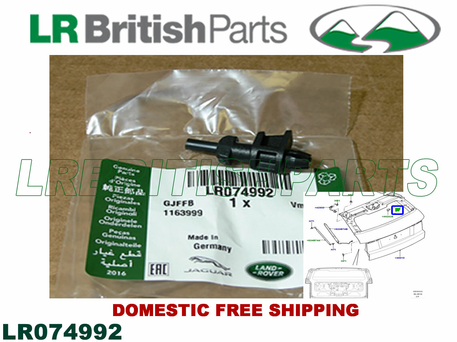 GENUINE LAND ROVER TAILGATE HOOK PIN RANGE ROVER EVOQUE LR074992 NEW | eBay