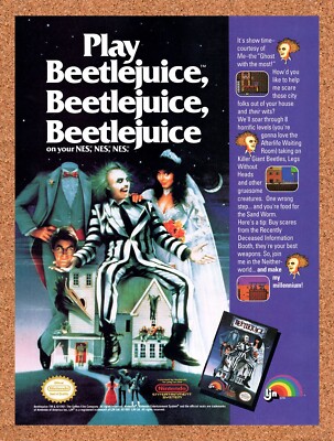 1990 Beetlejuice NES Original Advertisement / Retro Wall Art v2 | eBay