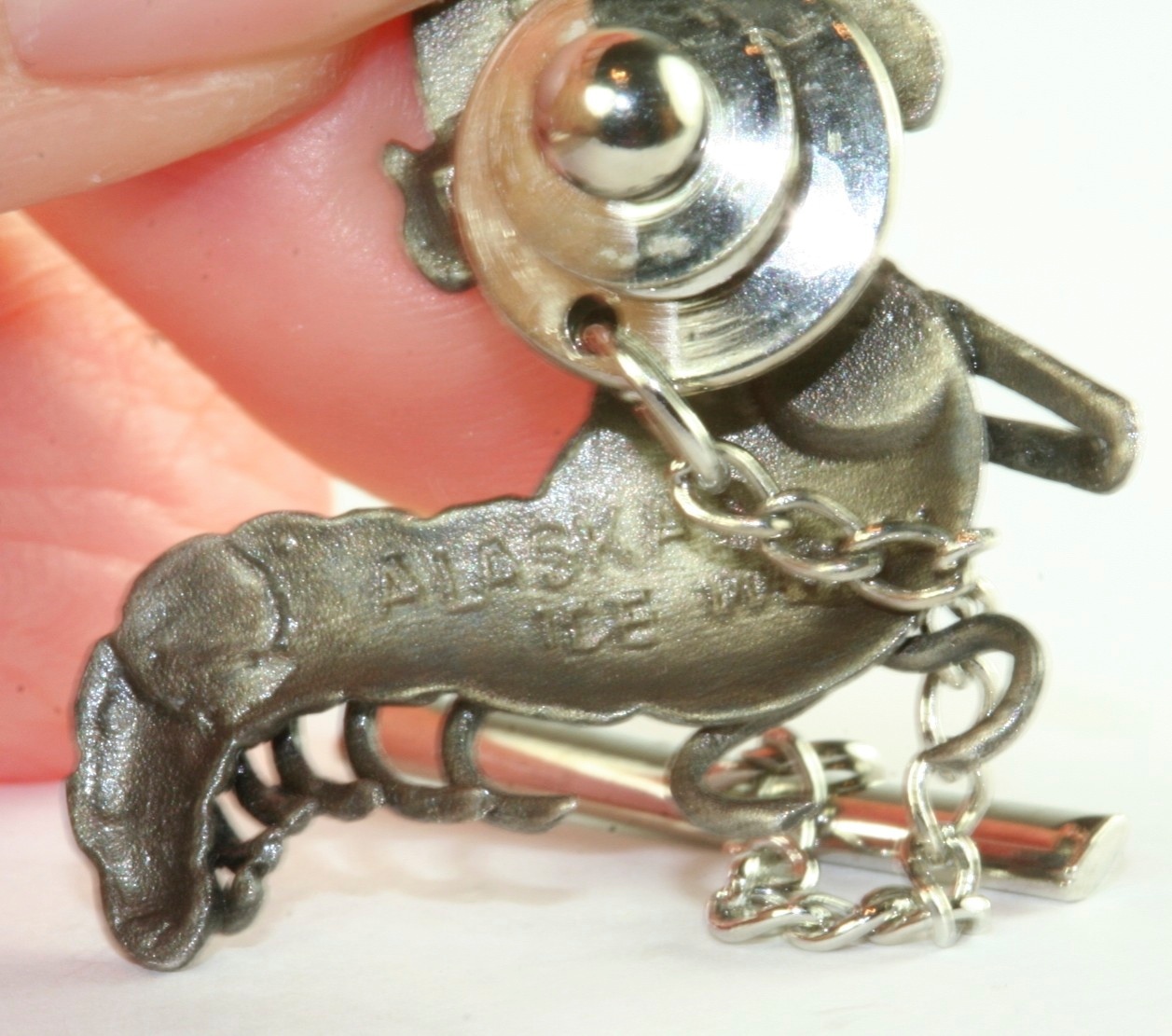VTG SID BELL STERLING SILVER ALASKAN ICE WORM LARGE TIE TACK TULLY NY ...