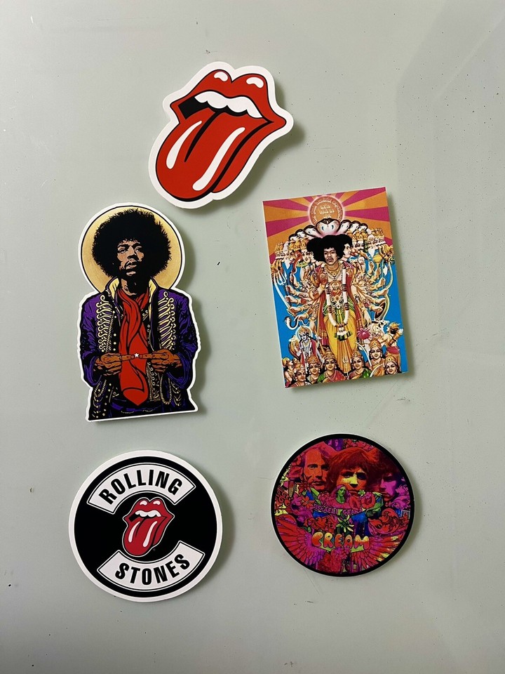 Classic Rock Sticker Pack - Jimi Hendrix, Rolling Stones, The Beatles ...