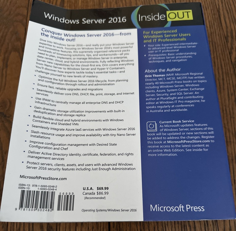 Inside Out Ser.: Windows Server 2016 Inside Out by Orin Thomas (2017, Trade... 9781509302482 | eBay