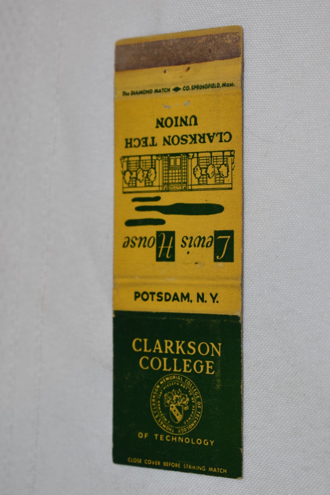 Clarkson College of Technology Potsdam New York 20 Strike Matchbook ...