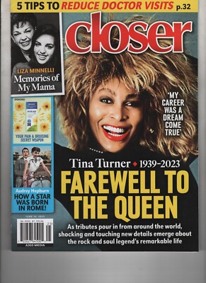 TINA TURNER FAREWELL TO THE QUEEN JUNE 19 2023 CLOSER MAGAZINE | eBay