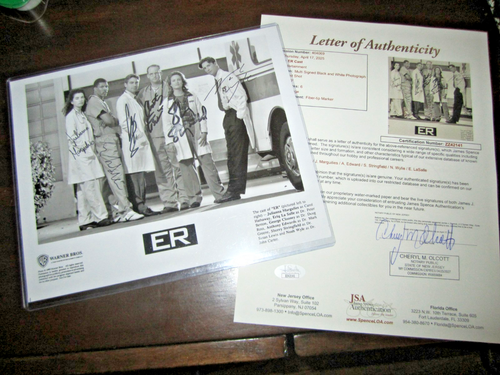 1995 ER CAST SIGNED PHOTO JSA! George Clooney Anthony Edwards LaSalle ...