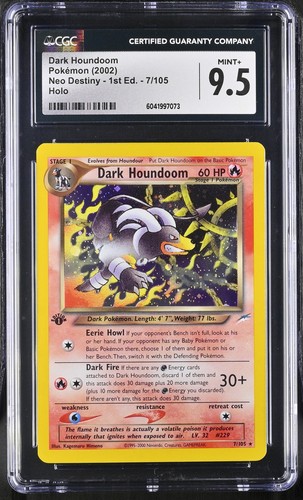 CGC 9.5 Dark Houndoom Neo Destiny 1st Edition 7/105 Holo Pokemon Card ...