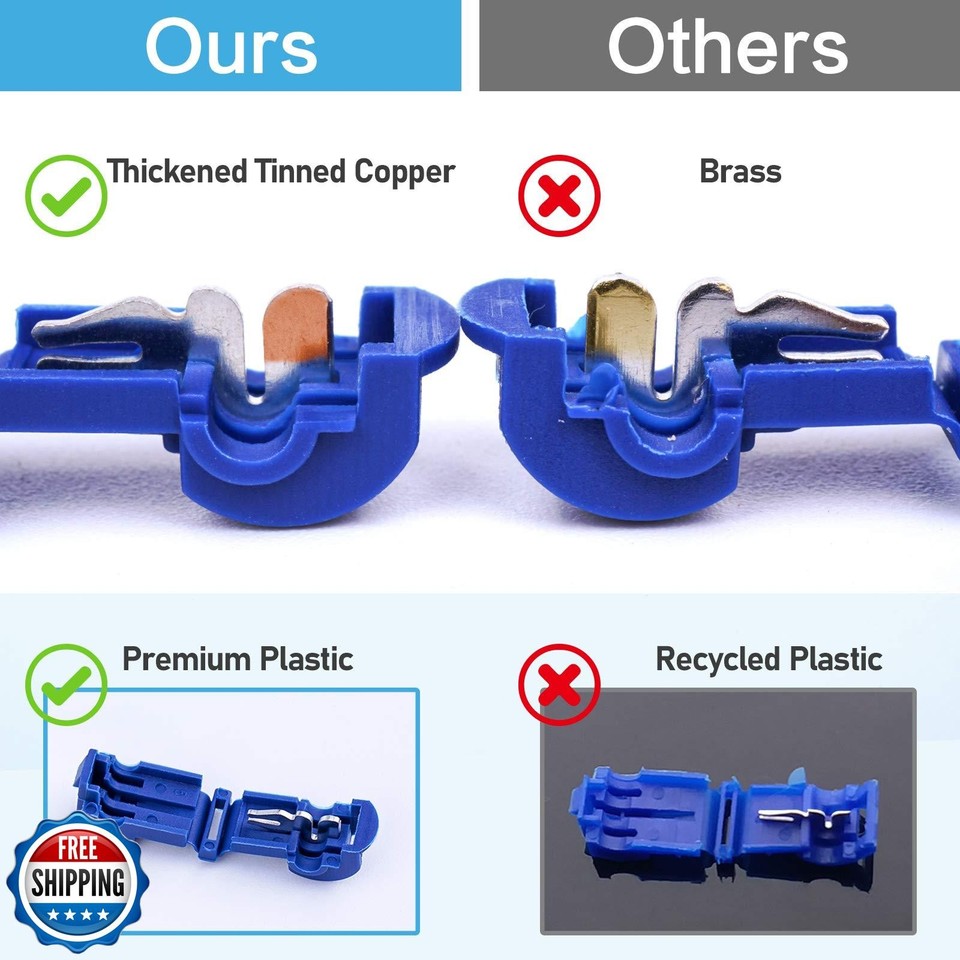 TICONN 240Pcs T Tap Wire Connectors, T Wire Quick Splice Connecto | eBay