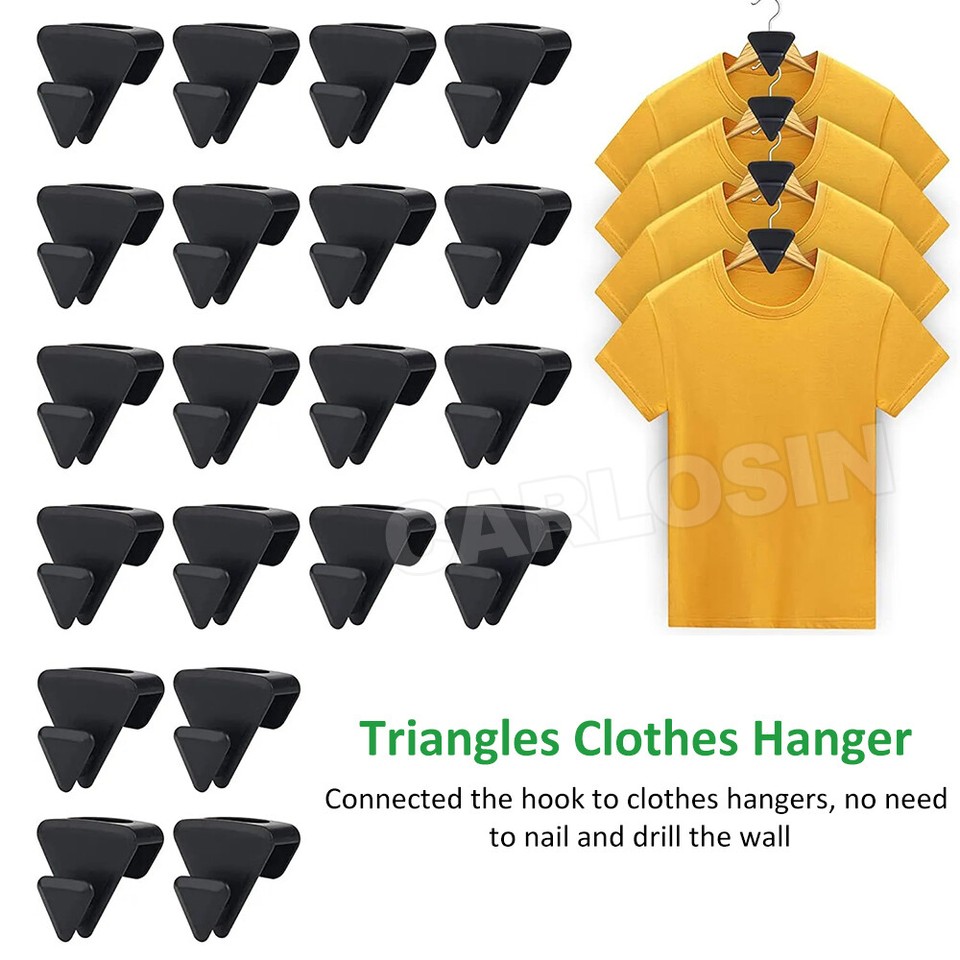 18PCS Triangles Clothes Hanger Connector Hooks Triple Closet Space ...