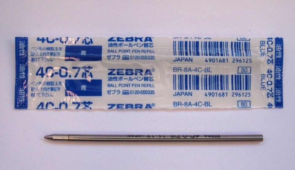 ZEBRA 4C-0.7 SMALL/MINI BALLPOINT PEN REFILL. Telescopic,T3,Mini ...