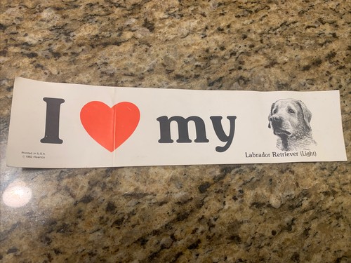 1982 I Love My Labrador Retriever (light) Bumper Sticker Heartco ...