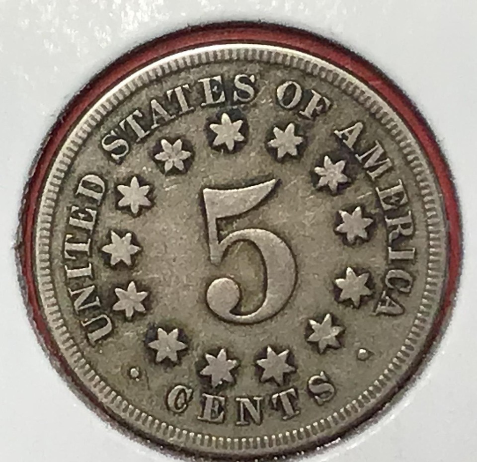 1867 US Shield Nickel w/No Rays! Choice FINE! Old US Coin! | eBay