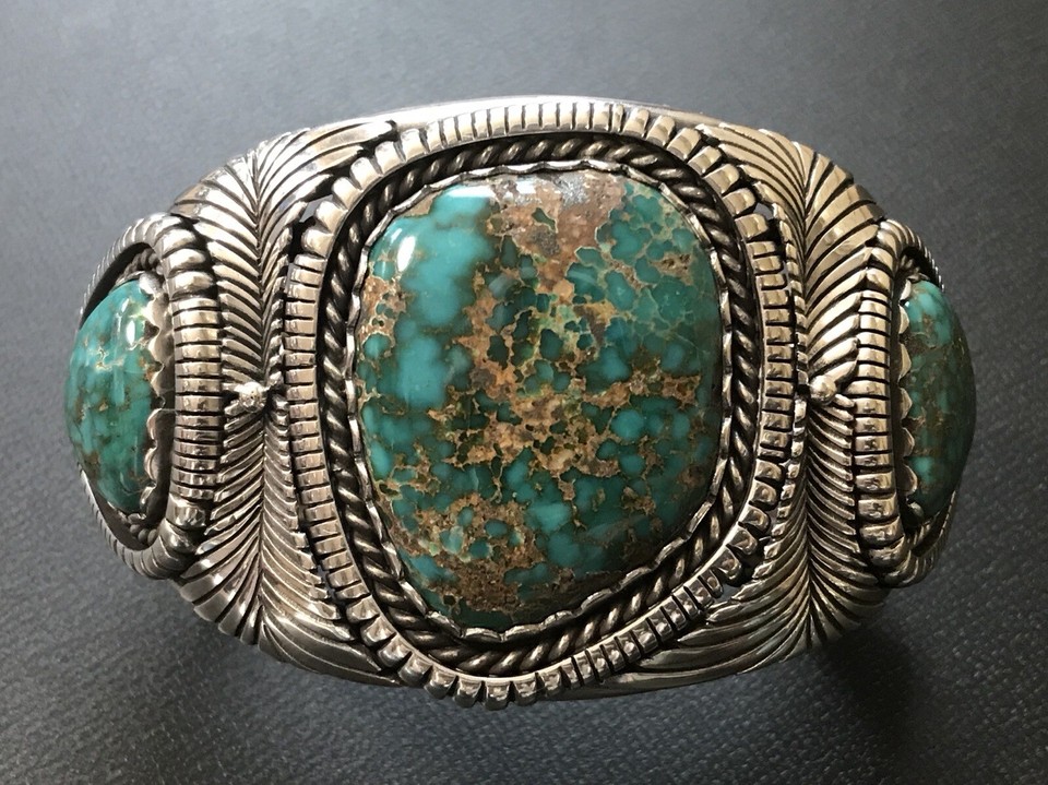 Lee Yazzie Navajo Silver and Turquoise Cuff Bracelet Native American | eBay