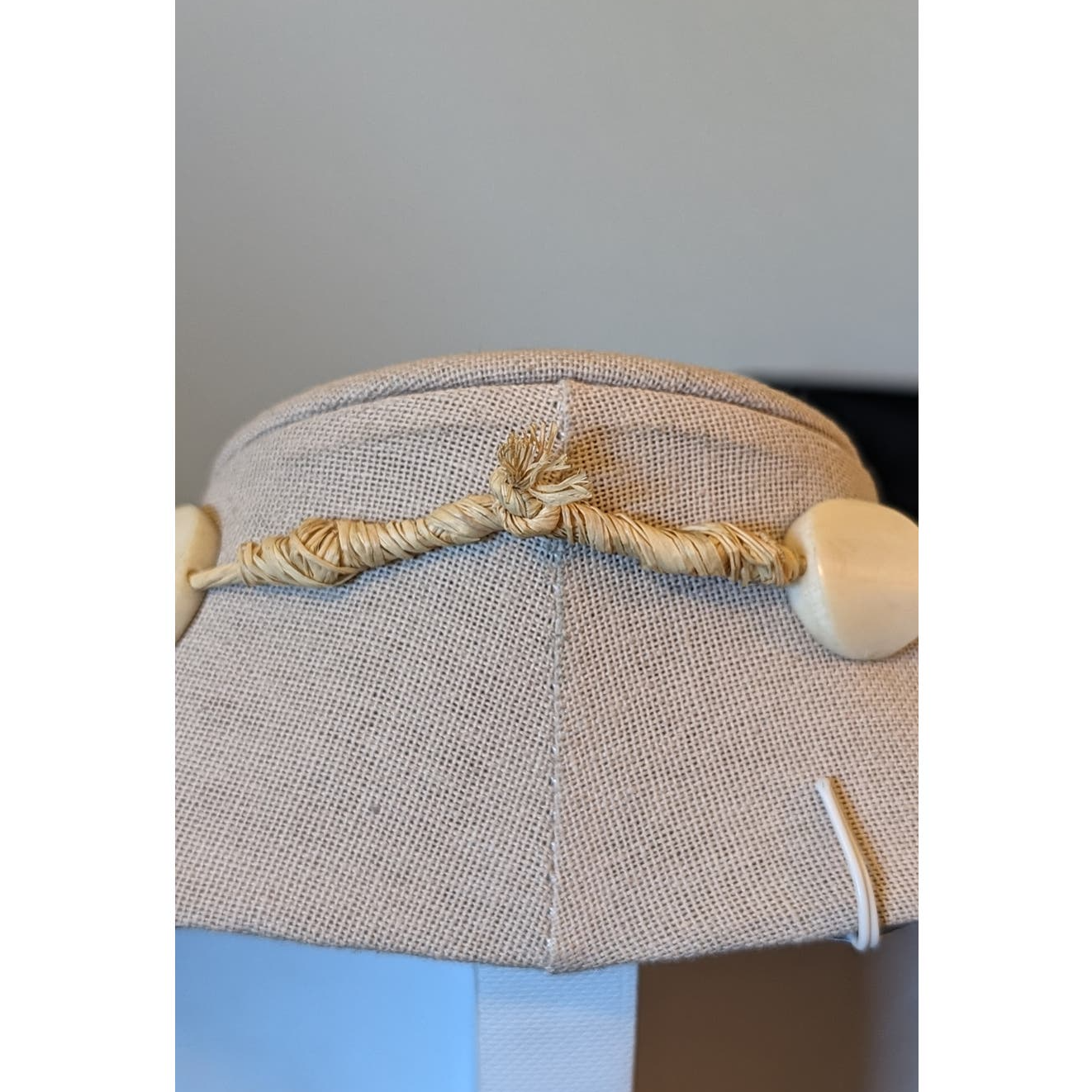 African Trade Bead Raffia Strung Flat Bone 30" Necklace | eBay