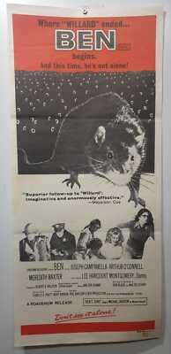 ORIGINAL DAYBILL MOVIE POSTER - BEN - HORROR - Joseph Campanella ...