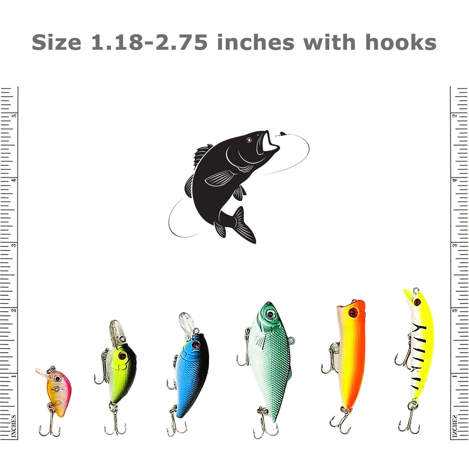 USA Lot 30 pcs Kinds of Fish Fishing Lures Crankbaits Hooks Minnow ...