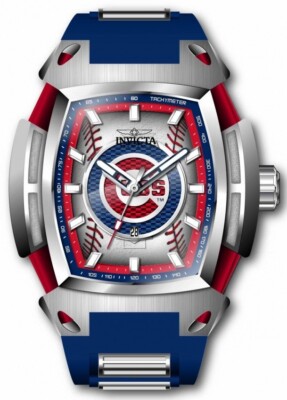 Invicta Men's 53mm PRO MLB Diablo Tonneau Chicago Cubs Blue Strap SS ...