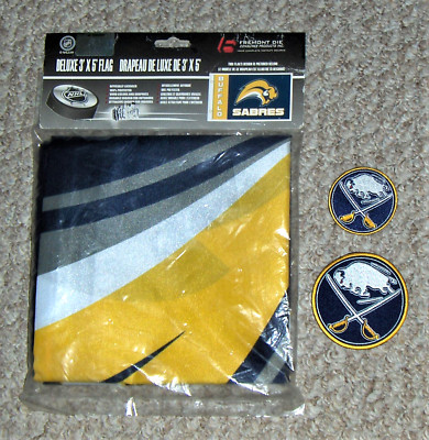 NHL BUFFALO SABRES Deluxe Flag (3' x 5') & Patches ..Lot New | eBay
