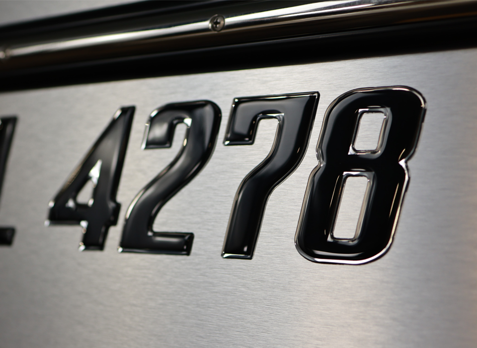 Domed Boat Registration Numbers Domed Numbers Raised 3D Lettering Black ...