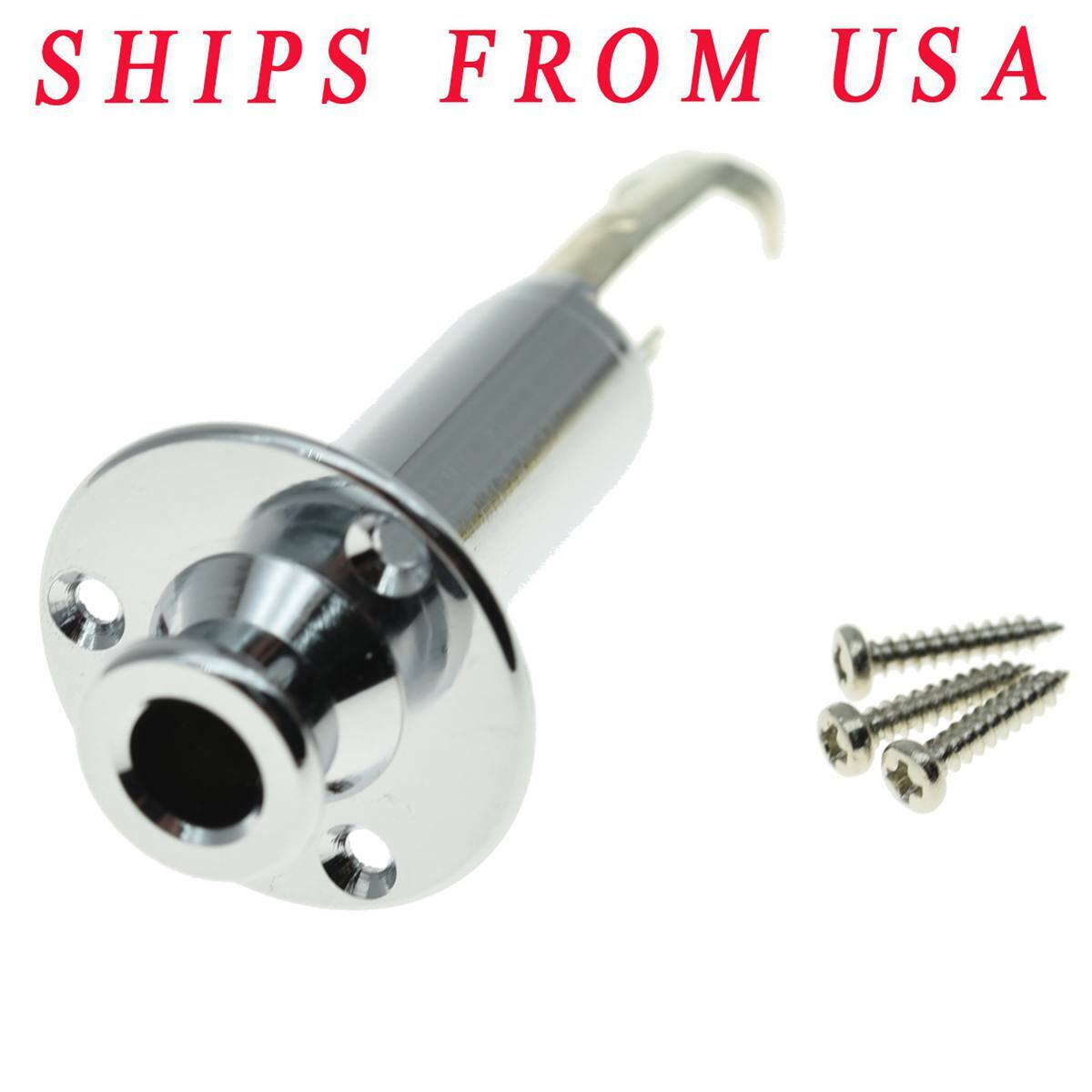 1/4" Acoustic Electric Guitar Mono Endpin Output Jack Strap Button ...